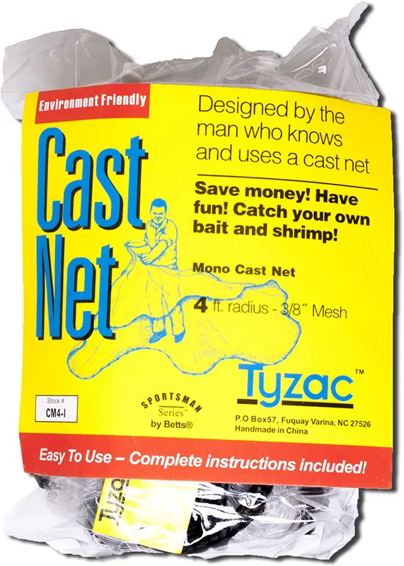 BETTS TYZAC MONO CAST NET 4ft 3/8in CLEAR MESH