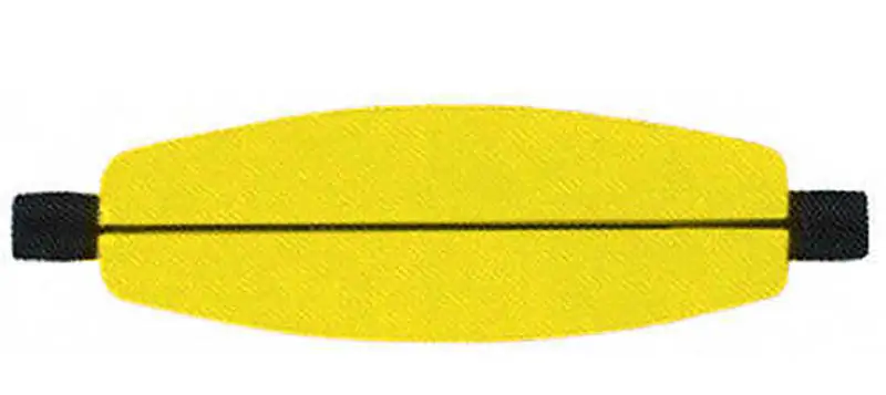 COMAL SLOTTED CIGAR PEG FLOAT 3in YELLOW 100bg