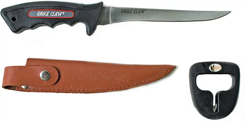 EAGLE CLAW FILLET KNIFE COMBO 6in SS w/SHEATH-SHARPNER