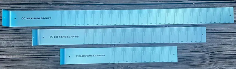 LEE FISHER ALUMINUM FISH RULER 24in w/ENGRAVED MEASUREM