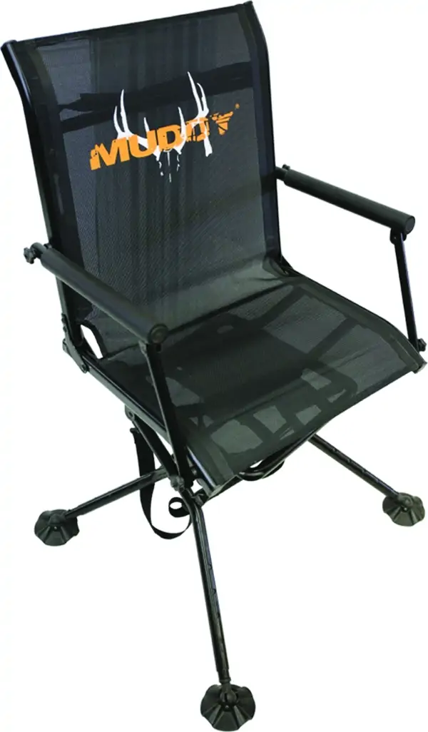 MUDDY SWIVEL GROUND CHAIR BLACK ADJUST/360 SWIVEL
